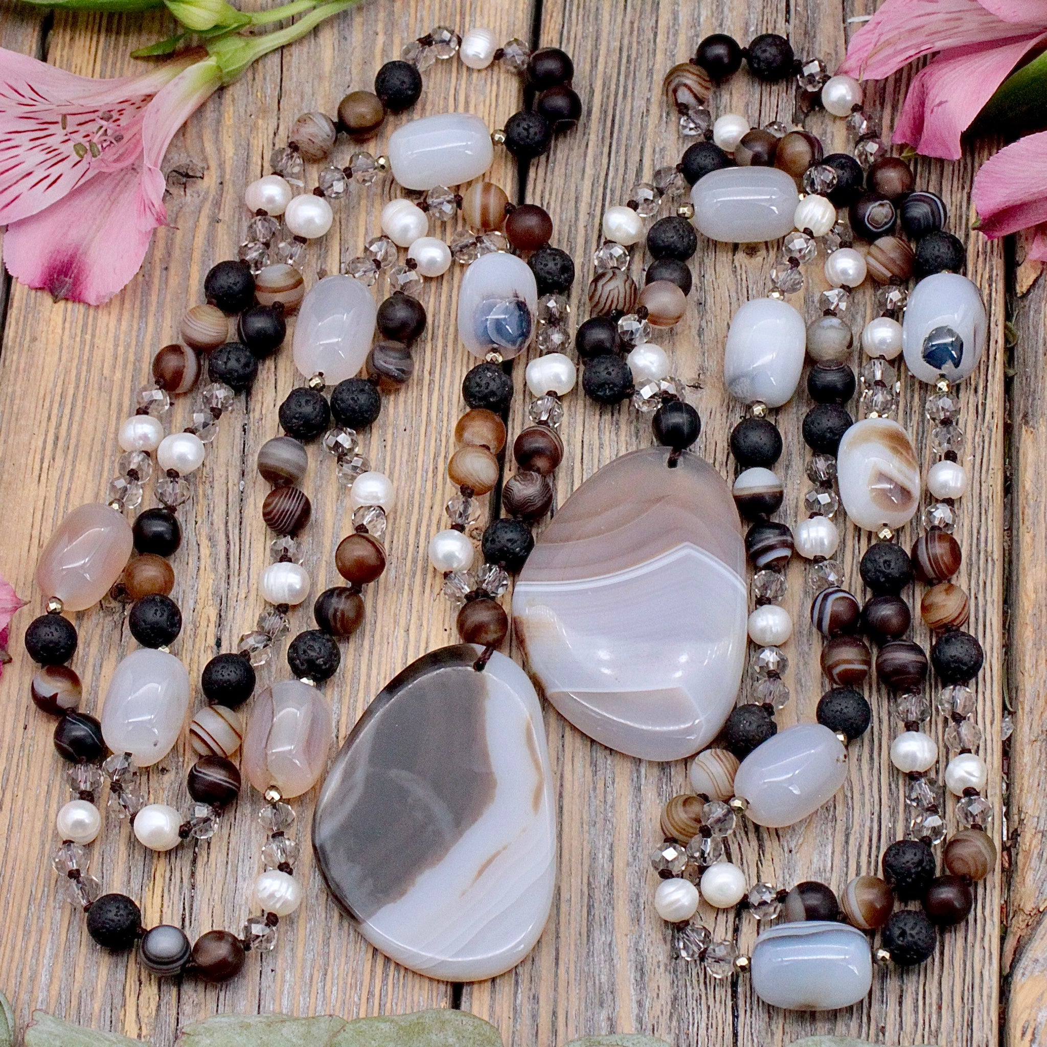 Agate Beaded Necklace – RockMama.com