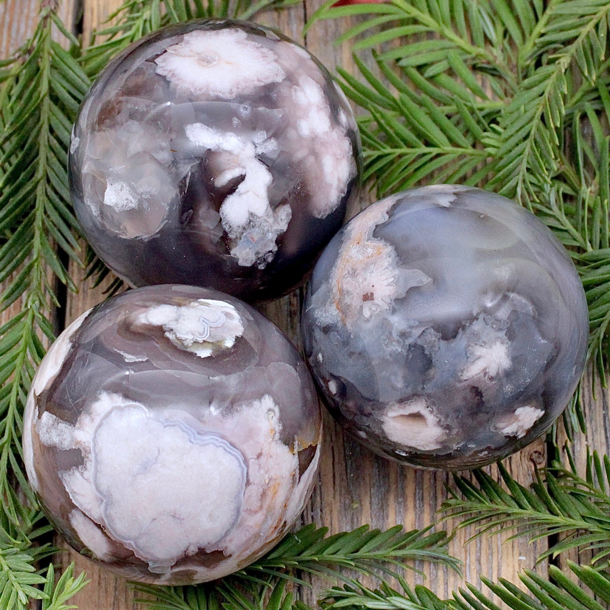 Dark Flower Agate Sphere – RockMama.com