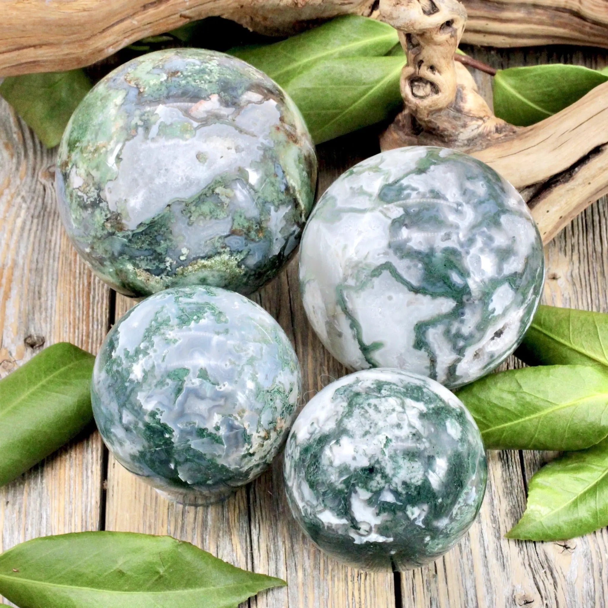 Moss Agate Sphere – RockMama.com