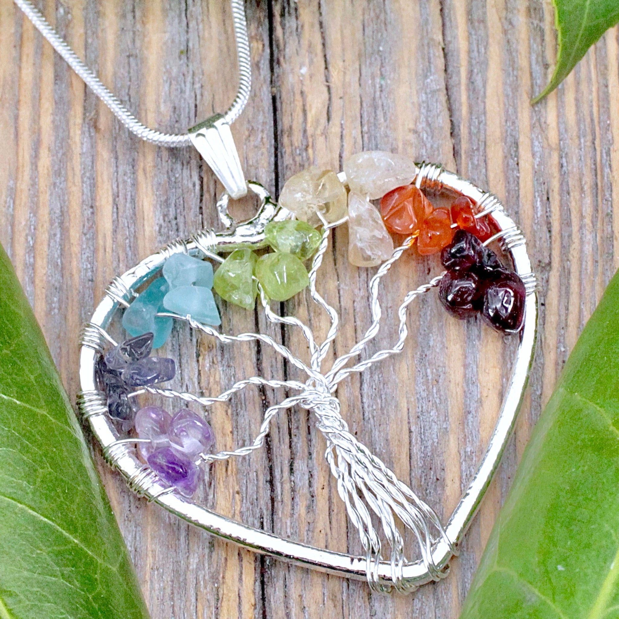 Chakra Tree of Life Heart Necklace – RockMama.com