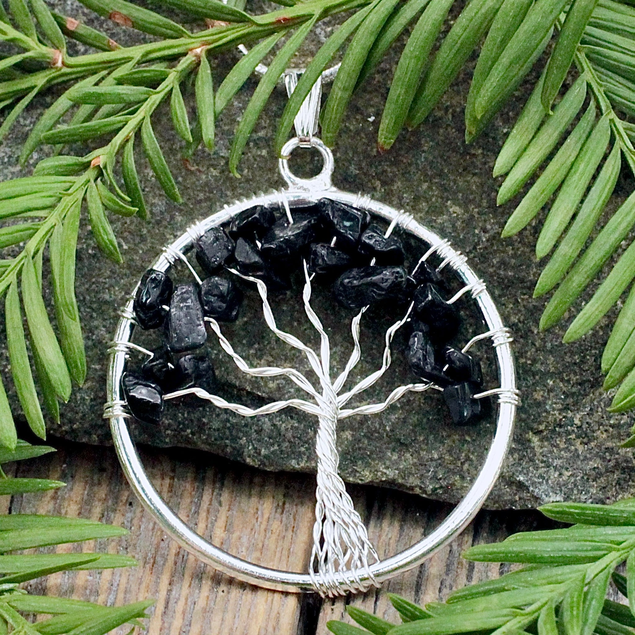 Black Tourmaline Tree of Life Pendant – RockMama.com