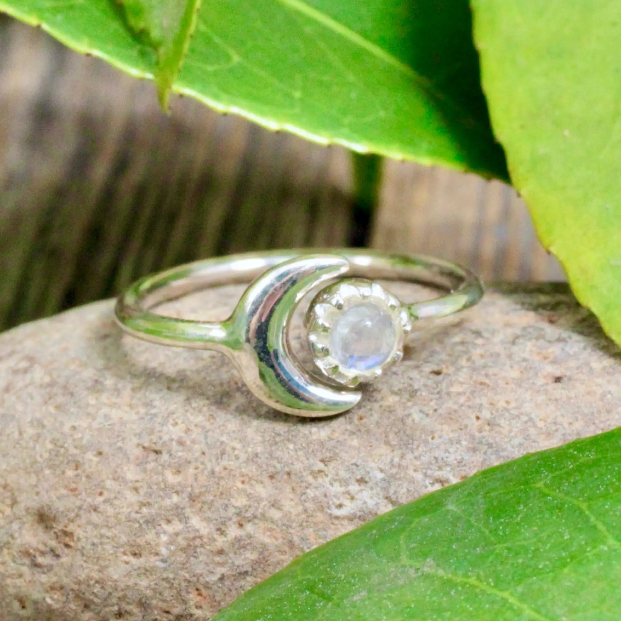 Moonstone Moon Ring - Sterling Silver – RockMama.com