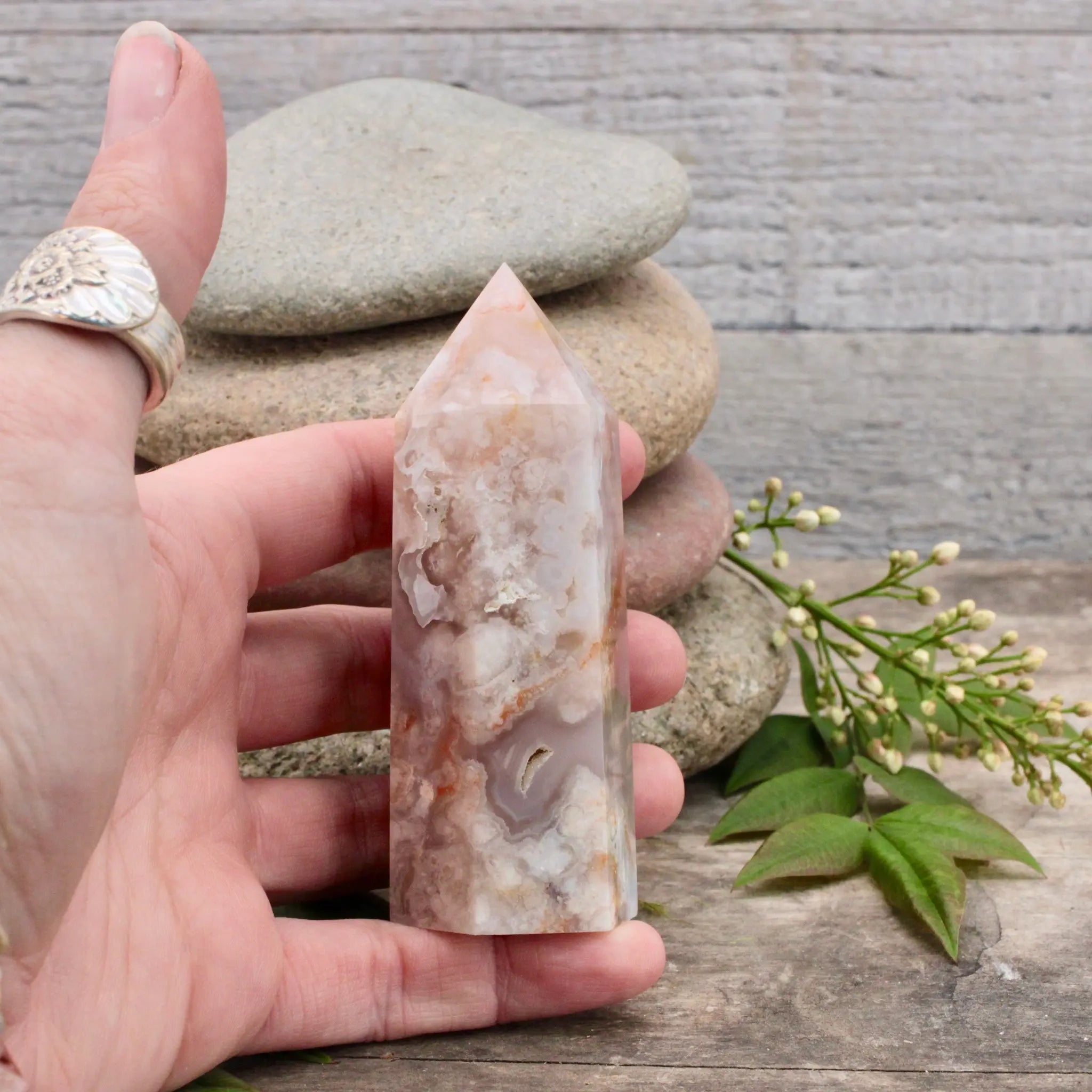 Flower Agate Tower, Large – RockMama.com