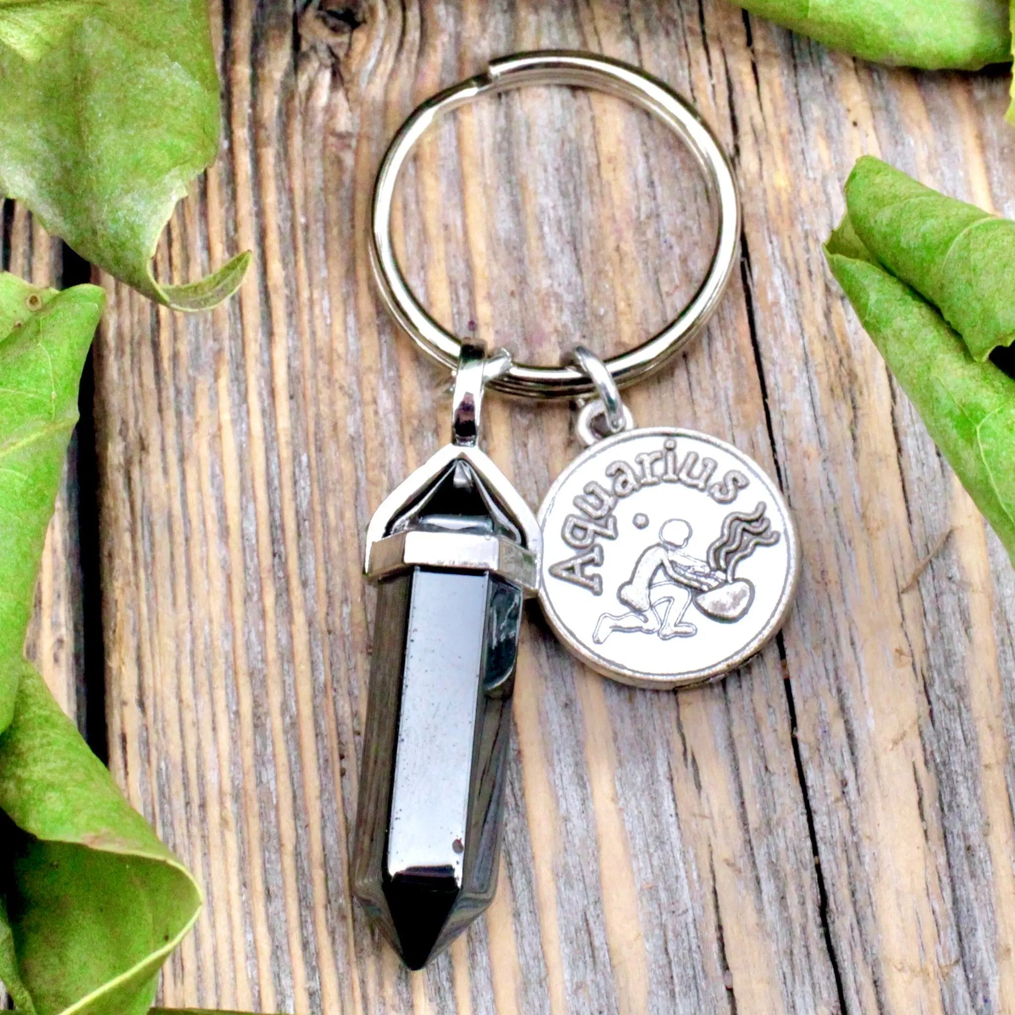 Hematite Zodiac Keychain - Aquarius – RockMama.com